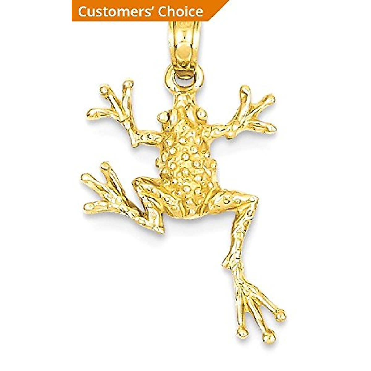 IceCarats 14K Yellow Gold Frog Necklace Charm Pendant Only