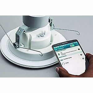 Lithonia Lighting 6SL RD 07LM 3000K 90CRI MW 6-Inch Dimmable LED Module with Integrated Wireless Bluetooth Speaker, 720 Lumens, 120 Volts, 13 Watts, Wet Listed, Matte White