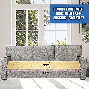 Product Trend Furniture Fix Steel for Chair, Sofa, Loveseat, Mattress, or Couch-Cushion Support, Supercomfortable Nonslip Adjustable Seat Support, Extend Furniture Life, (66 x 17) Inches Deep (Beige)
