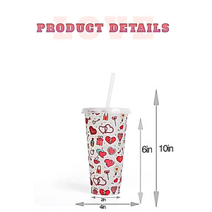 24oz Color-Changing Tumbler (2 pack) love design edition, reusable echo friendly.