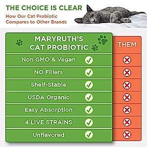 Cat Probiotic | USDA Organic Probiotic Cat | Probiotic for Cats | Cat Probiotic for Digestive Support | Supplement for Gut Health & Beneficial Bacteria | Vegan | Non-GMO | Gluten Free | 4 Fl Oz