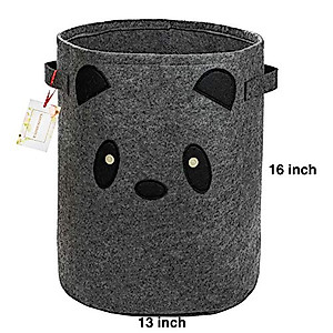 Kids’ Collapsible Laundry & Toy Basket – Felt Baby Hamper with Strong Handles & Cute Design – Kids & Baby Laundry Basket for Boys & Girls, Storage, Organization, Nursery by Sannomiya - Panda