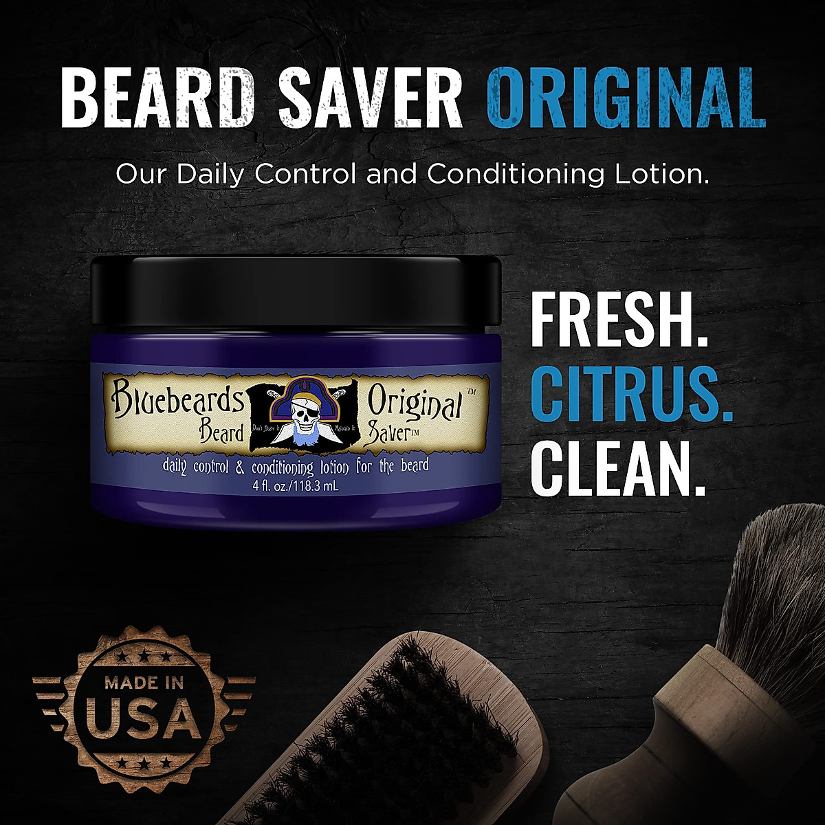 Bluebeards Original Beard Saver, 4 oz. - Leave In Beard Conditioner for Men, Infused with Aloe & Lime - Beard Softener that Deeply Conditions and Moisturizes Your Beard and Skin - Made in USA