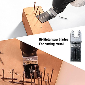 Hanida 24PCS Metal Wood Oscillating Multitool Blades Quick Release Oscillating Saw Blades Universal Multi Tool Blades Set Fit for Porter Cable Rockwell Ridgid Ryobi Milwaukee Dewalt Makita Bosch Fein…