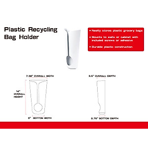 FitWell Grocery Bag Holder & Trash Bag Dispenser - Plastic Bag Storage Organizer for Home Improvement Items - Bag Saver for Plastic Bags - Restroom Organizers and Storage (White)