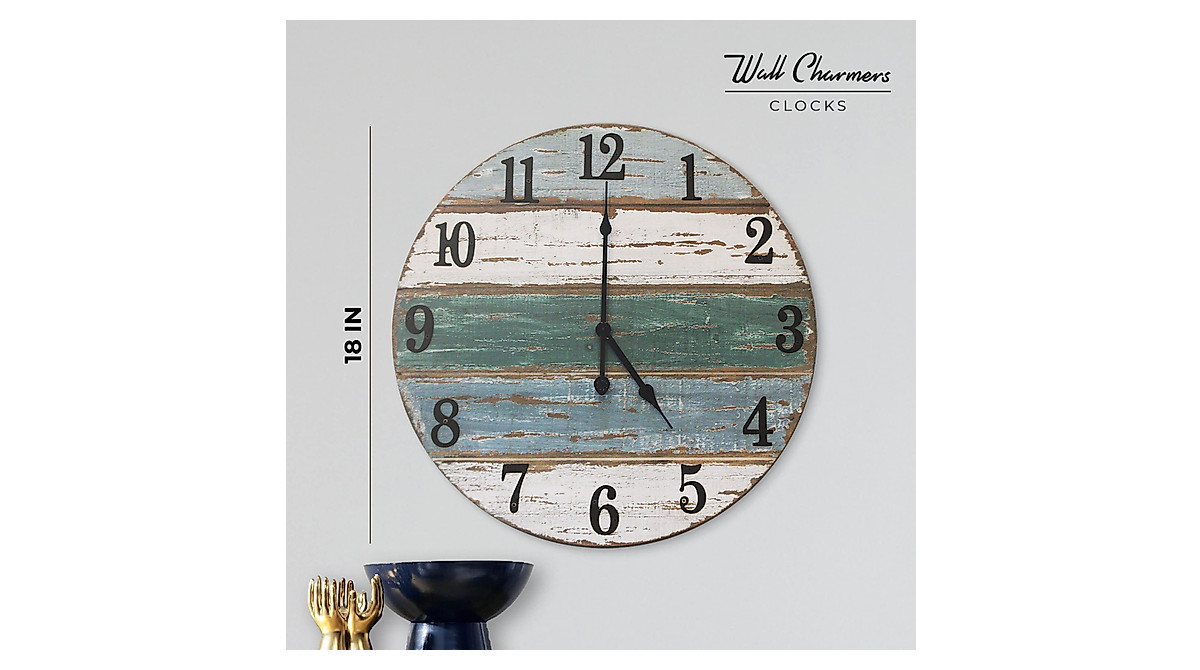 Rustic 18-Inch Beach Wall Clock | Handmade Wood Decor