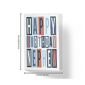 Sweet Birthday Card for Nephew, Large 5.5 x 8.5 Nephew Birthday Card, Happy Birthday Nephew Card, Birthday Card Nephew, Karto Happy Nephew