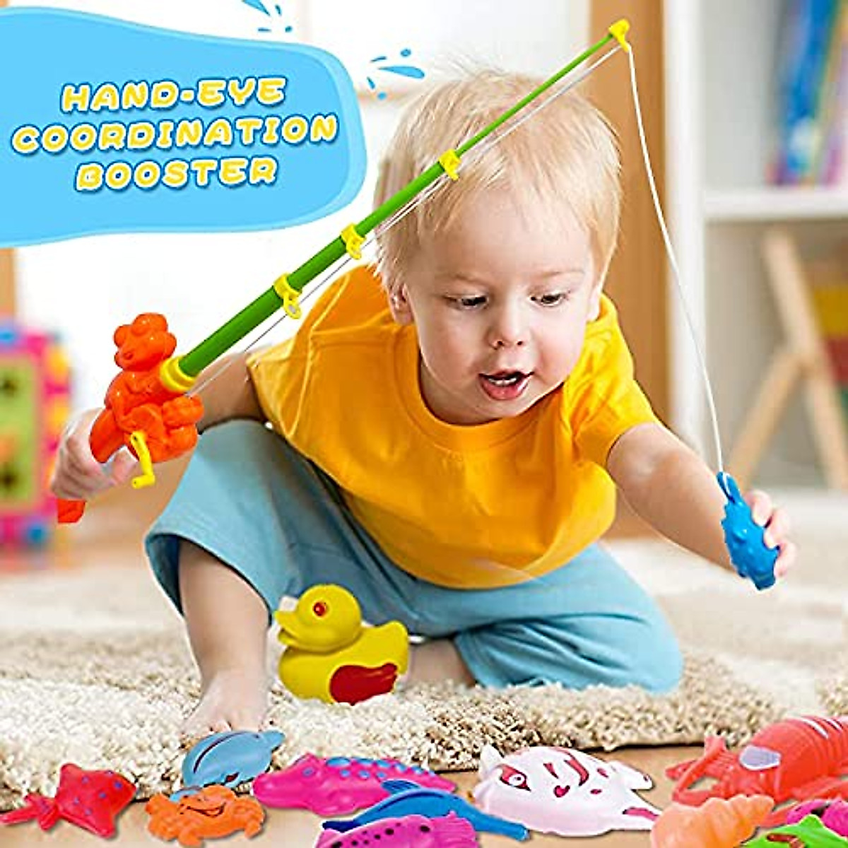 Magnetic Fishing Fun Children's Water Game 321OU Fun Billiard Toy-can be Used in Children's Swimming Pools, or Bath Toys for Children Aged 3 to 5, Outdoor and Indoor Carnivals (Large)