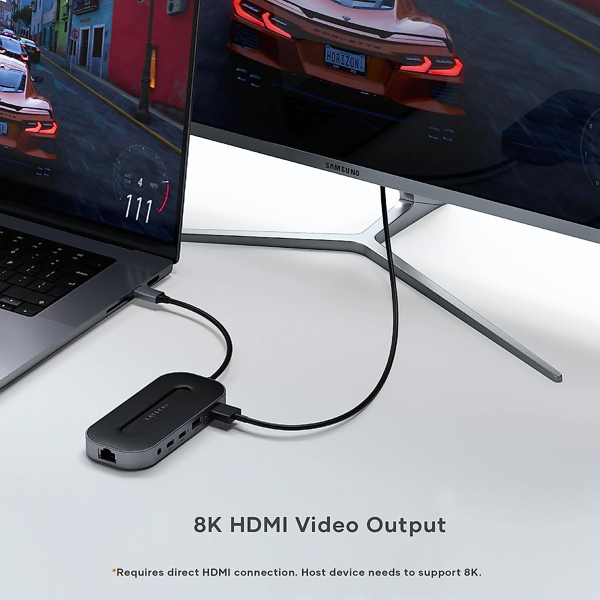 Satechi USB4 Multiport Adapter, USB C Hub 6 in 1 with 8K HDMI, 100W USB C PD Charging, USB C Data, USB-A, Ethernet, Audio Jack, for MacBook Pro/Air M1 M2 M3, Windows