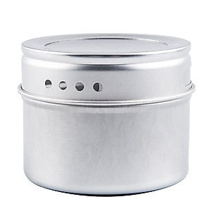 Bekith 20 Pack Magnetic Spice Tins Storage Spice Containers, Clear Top Lid with Sift or Pour, Magnetic on Refrigerator and Grill, 240 PVC Spice Label Set