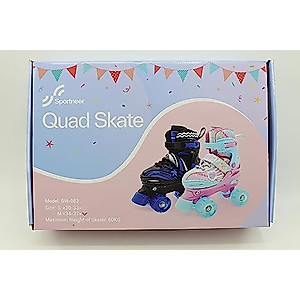 Sportneer Kids Roller Skates, Roller Skates with Protective Gear Set, Adjustable Roller Skates with 8 Light up Wheels, for Girls Kids Youth Beginner Indoor & Outdoor Use (1pair)