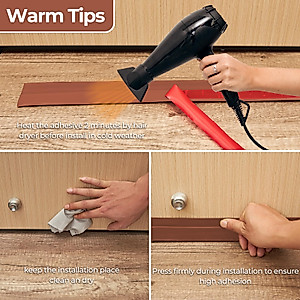 Door Draft Stopper Weather Stripping: Ohuhu Under Door Bottom Seal Strip Sweep Blocker Gap Filler Flexible Noise Insulation Draft Guard for Bottom of Door Garage (Brown, 39" L x2 W)