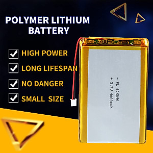 AKZYTUE 3.7V 4000mAh 606090 Lipo battery Rechargeable Lithium Polymer ion Battery Pack with PH2.0mm JST Connector