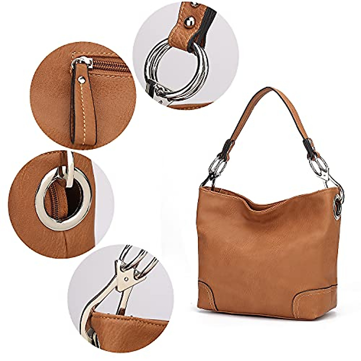 MKF Hobo Purses for Women – Soft PU Leather Handbag Slouchy Womens Hobo Shoulder bag – Fashion Top Handle Pocketbook Black