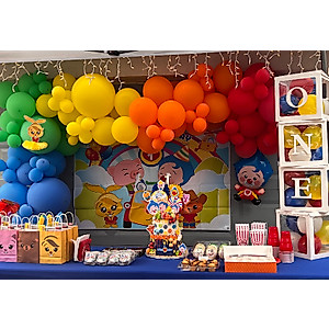 AILIBA Plim Plim Birthday Backdrop 1st Birthday Decorations Plim Plim Birthday Decorations Payaso Party Supplies Backdrop