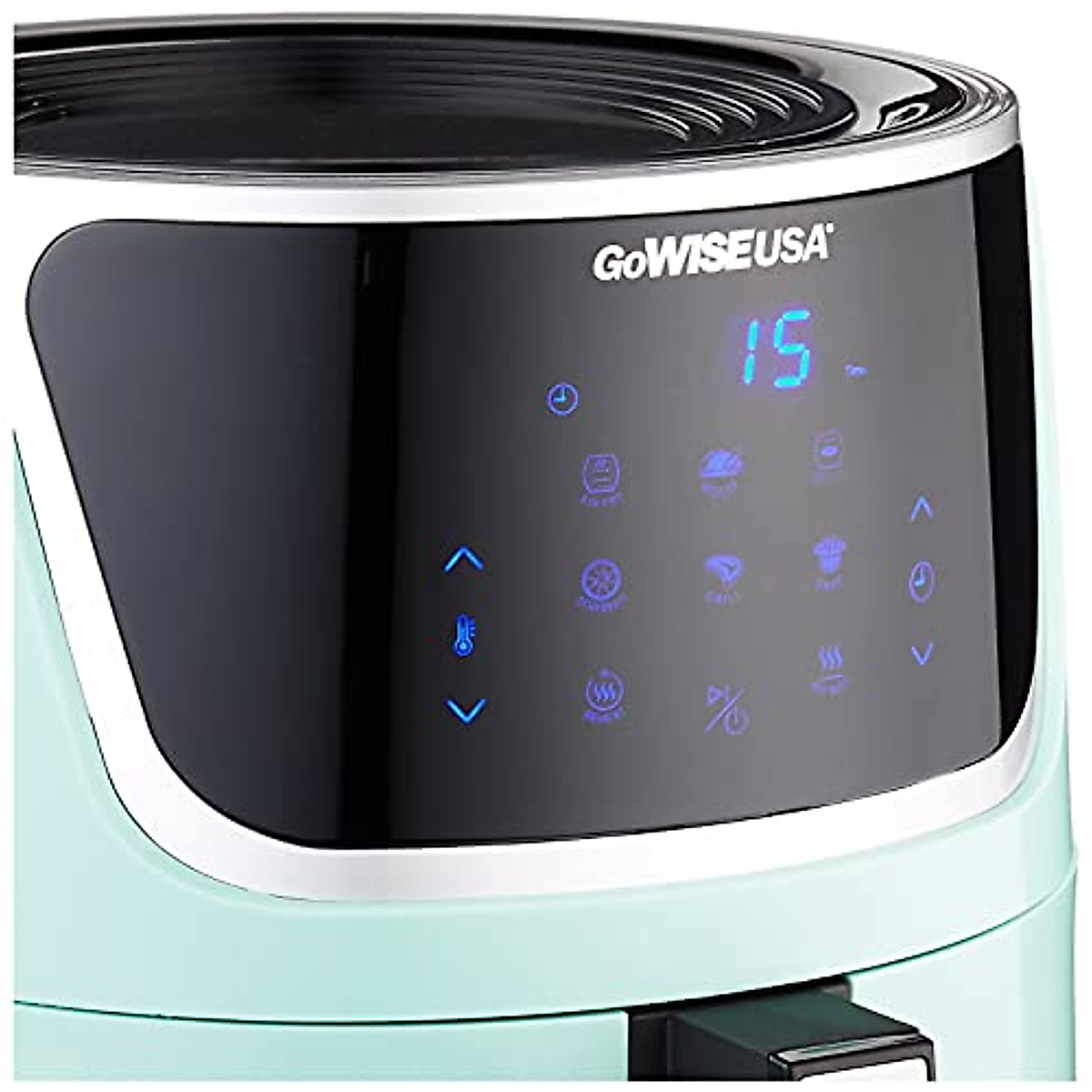 GoWISE USA GW22954 7-Quart Electric Air Fryer with Dehydrator& 3 Stackable Racks, Digital Touchscreen with 8 Functions + Recipes, 7.0-Qt, Mint/Silver
