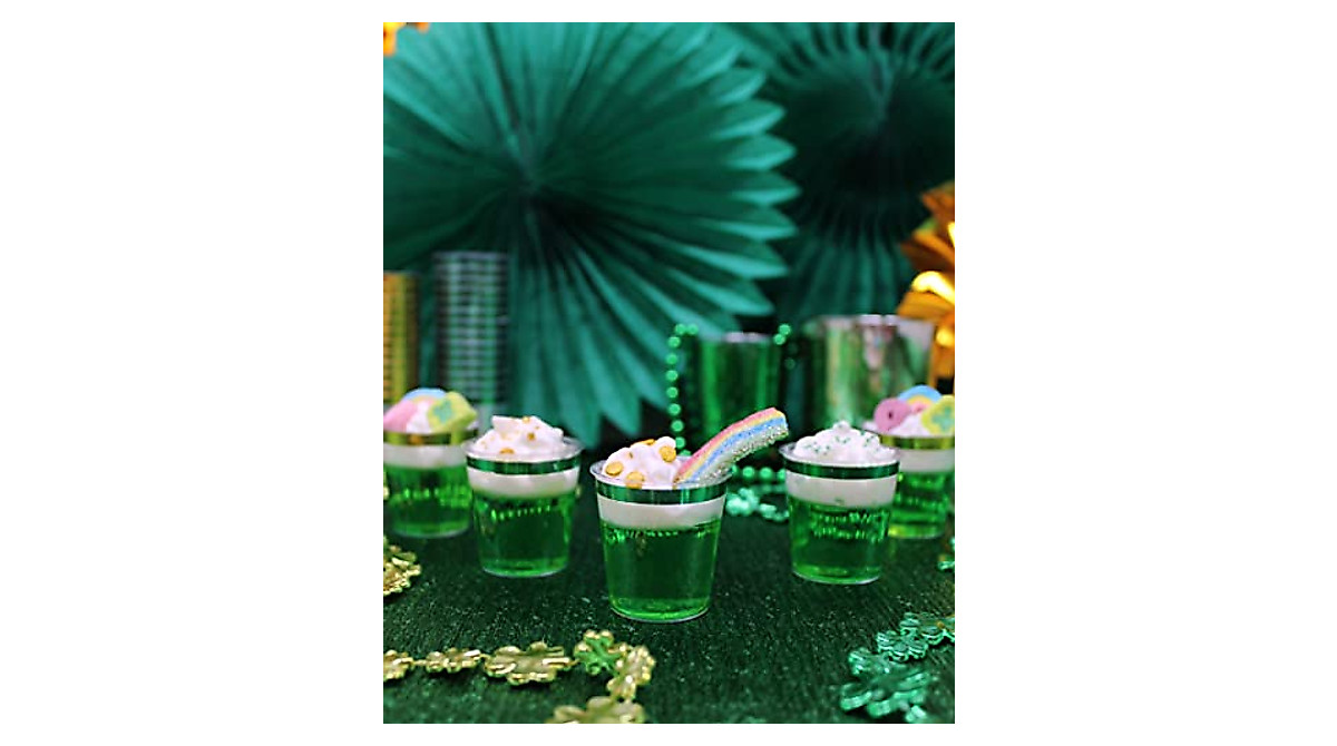 Elegant Gold Rim Plastic Shot Glasses - 120 Pcs for Parties