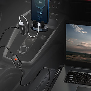 Powseed DC Car Charger Universal Power Adapter w/USB Port for Dash cam Breast Pump Speaker Smart Phone Tablet & Micro USB Device, Output 3V 4.5V 5V 6V 7.5V 9V 12V Multi-Voltage Car Adapter