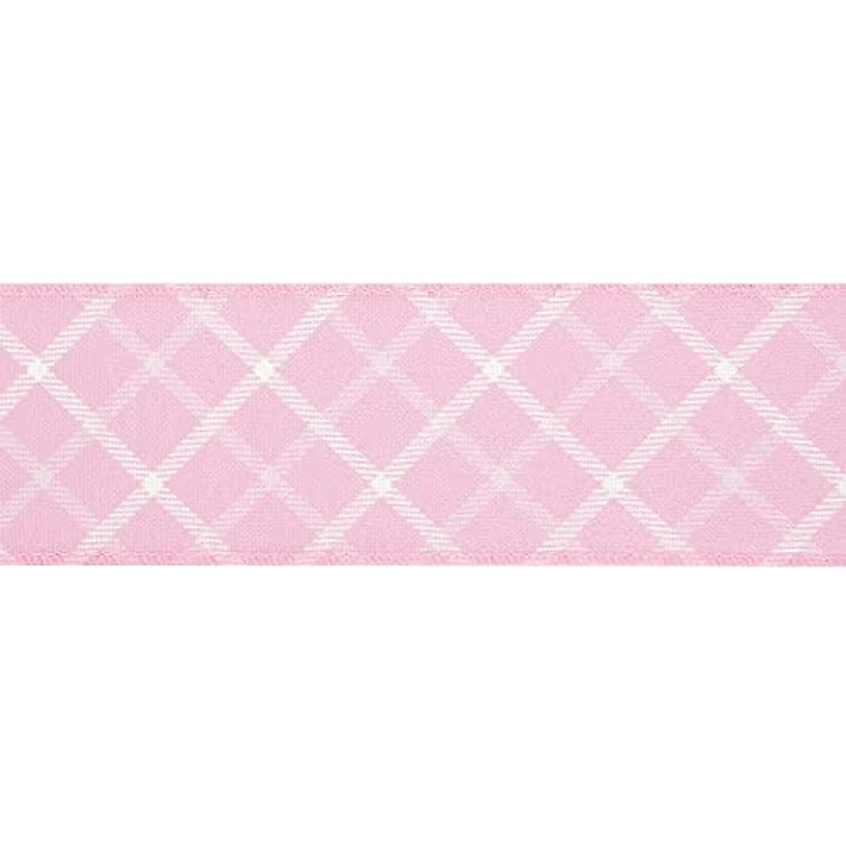 MEEDEE Pink Gingham Christmas Ribbon Wired Plaid Check 2.5 Inch X 10 Yards Burlap for Crafts Decoration Bows Making Flower Wreath Floral Bouquet Gift Wrapping