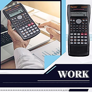 2 Pack Scientific Calculator 2 Line Fraction Calculator with Protective Hard Cover and Battery Basic Math Calculator Chemistry Calculator Black Financial Calculator for School Business