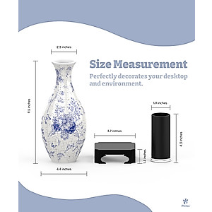 Pintoo 3D Puzzle Vase Unique Flower Vase Made by 160 Curved Plastic Puzzle Pieces House Warming Gift for Flower Arrangements and Home Decoration - [S1033] (Classic, Blooming Season)