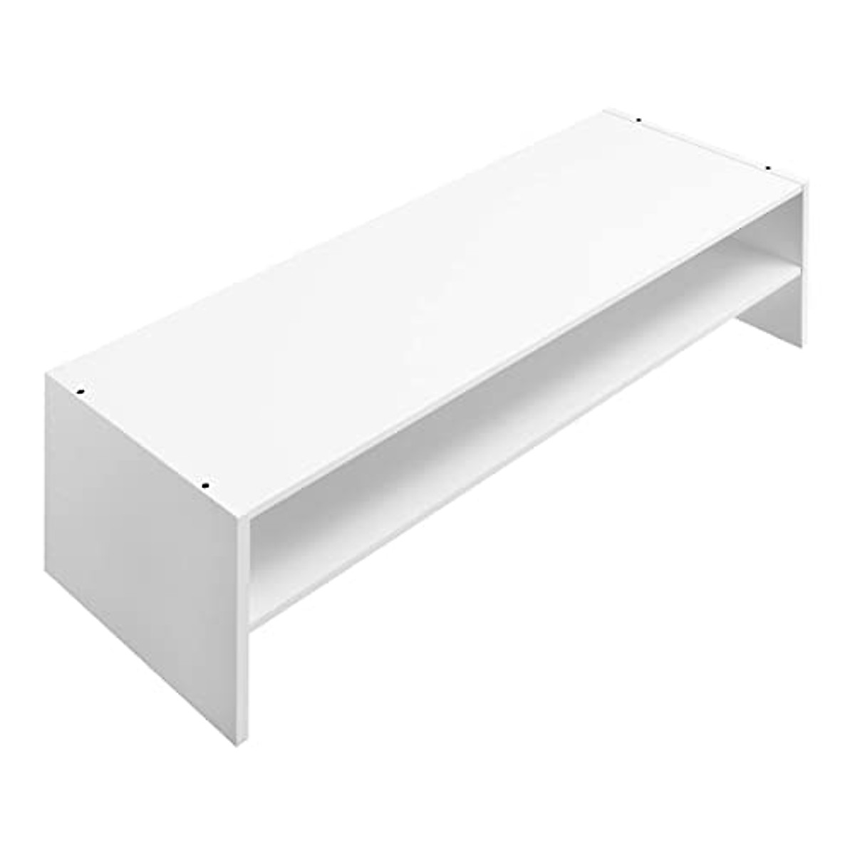 Wood Stackable 2-Shelf Shoe Rack, 31-Inch Wide Horizontal Organizer, Ideal for Hallway, Closet, Bedroom, Entryway, Dorm Room, White