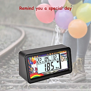 Runleader Digital Count-Down Events Timer,Stopwatch Record,Calendar&Clock Display,Data Resettable for Vocation Retirement Meeting Anniversary Graduation Wedding Premiere.
