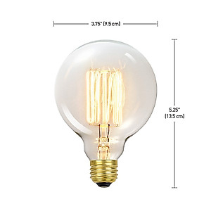 CTKcom Edison Vintage Filament G95 40W Light Bulbs Globe Round (2 Pack)- G95 E26/E27 Antique Incandescent Bulb Equivalent Warm White Lamps Squirrel Cage Filament For Loft Coffee Bar Restaurant Kitchen