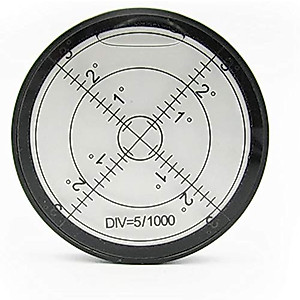 XMLEI Levels High Precision Round Bullseye Bubble Aluminium Case Bullseye Spirit Bubble Surface Level Round Inclinometers for Surveying Instruments and Tribrachs, Ø60mm,Accuracy 15'/2