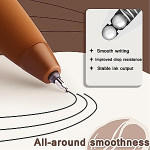 LSLSHY Cute Coffee Pens 5Pcs Gel Ink Pens Retractable Pens and 1Pcs Highlighter 0.5mm Fine Point Black Ink Kawaii Smooth Writing Pens for School Office Supplies Aesthetic Supplies Pens