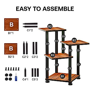 IXP Plant Stand Plant Shelf 4 Tier 4 Potted Plant Stands Indoor Corner Plant Stand Flower Stand Plant Display Shelf 21.7'' Tall Plant Stand for Multiple Plants plant holders indoor stand for Indoor