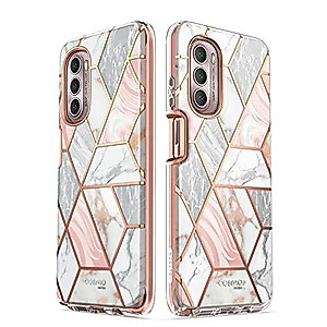 i-Blason Cosmo Series Designed for Moto G Stylus 5G Case (2022) [Not for 4G Version& 2020/2021 Version], Slim Stylish Protective Case with Built-in Screen Protector (Marble)