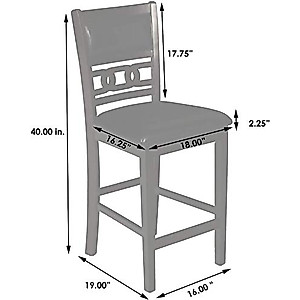 New Classic Furniture Gia 5-Piece Round Counter Height Dining Set with 1 Dining Table and 4 Chairs, 42-Inch, Cherry