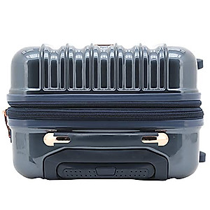 kensie Women's Alma Hardside Spinner Luggage, TSA-Approved, Midnight Blue, 3-Piece Set (20/24/28)