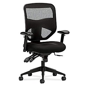 HON Prominent Mesh High-Back Task Chair, with Seat Glide and Height-and Width-Adjustable Arms, Asynchronous Control, Black