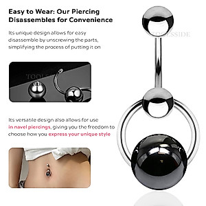 TOOLSSIDE Vch Piercing Jewelry- Vertical Hood Piercing Jewelry for Women 14G Surgical Steel Piercings for Genital Piercing