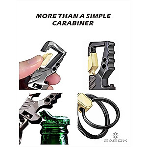 GABOX 2Pcs KeyChains EDC Key Rings Key Chains Bottle Opener Auto Car Keys Tactical Carabiner Keychain with Clip
