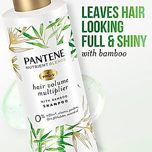 Pantene Sulfate Free Shampoo and Conditioner Set, Volumizing Shampoo and Conditioner for Fine or Flat hair with Bamboo, Safe for Color Treated Hair, Nutrient Blends, 9.6 oz and 8.0 oz