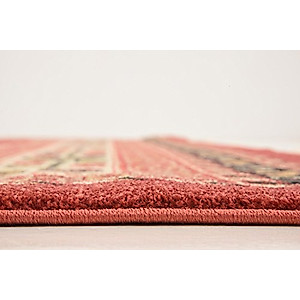 Unique Loom Fars Collection Area Rug - Pasadena (8' Square, Rust Red/ Black)