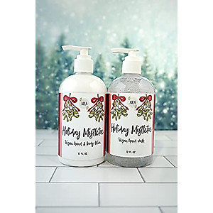 Aira All Natural Moisturizing Hand Lotion, Vegan Hand Lotion for Men and Women, Luxury Skincare for Bathroom, Christmas Gift, Holiday Lotion for Sensitive Skin, Holiday Mistletoe Scent - 12 Ounce Bottle
