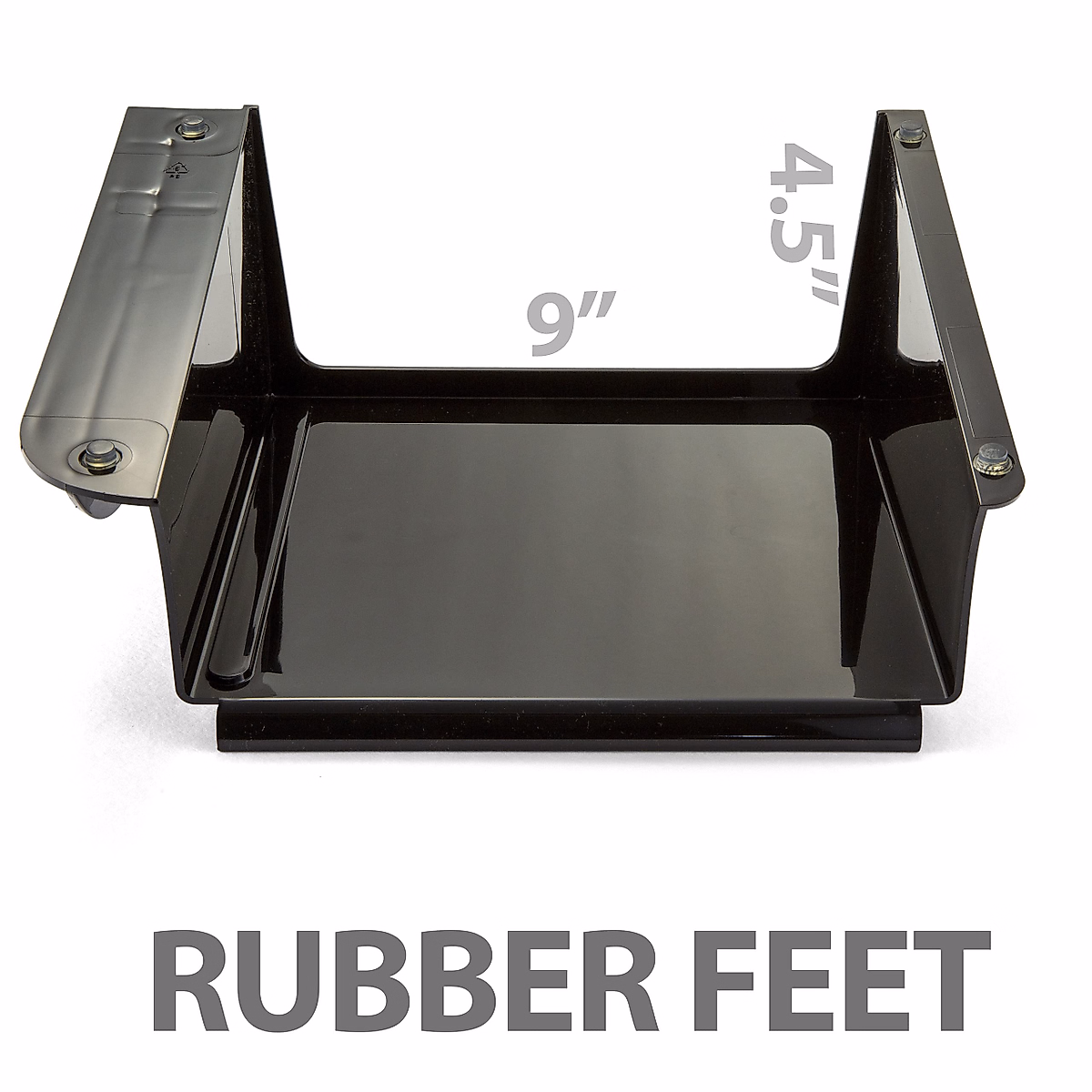 Officemate Telephone Stand, Laptop Stand, Black Plastic Computer Riser, Laptops Elevator for Desk, 12.5 x 10 .125 x 5.25 Inches, Black (21522)