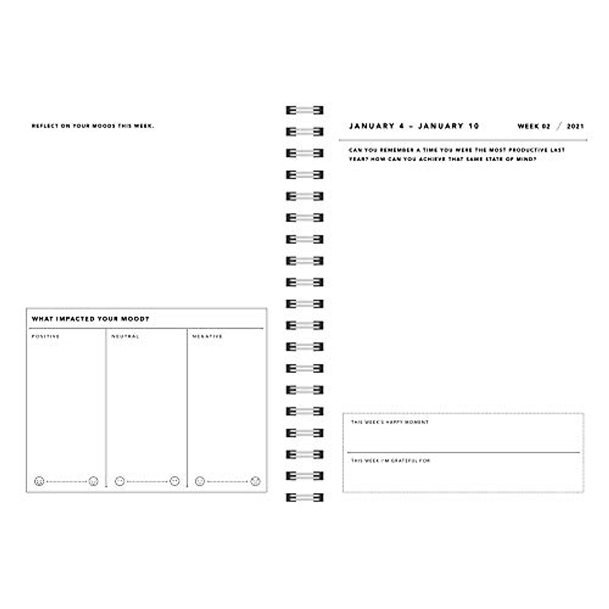 2021 Mood Tracker Planner: Understand Your Emotional Patterns; Create Healthier Mindsets; Unlock a Happier You! (Habit Tracker and Weekly Calendar)