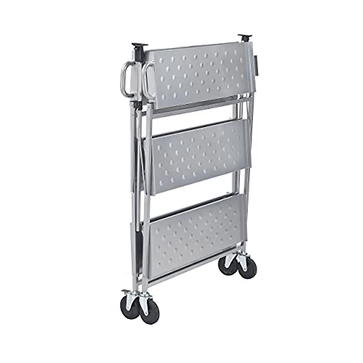 Master Grade 3 Tier Rolling Carts with Wheels, Thick Steel Utility Cart on Wheels, Storage Cart on Wheels (Grey)