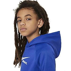 Nike Kids Boy's Therma GFX Pullover Hoodie (Little Kids/Big Kids) Game Royal/White SM (8 Big Kids)