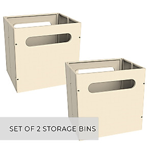 ClosetMaid 5437 Collapsible Mini Storage Bin with Two Handles, 2-Pack, Gray Wicker, Natural Linen, 2 Count