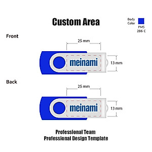 MEINAMI Customized USB Flash Drive in Box Thumb Drive Personalized Memory Stick 8GB 50 Pack