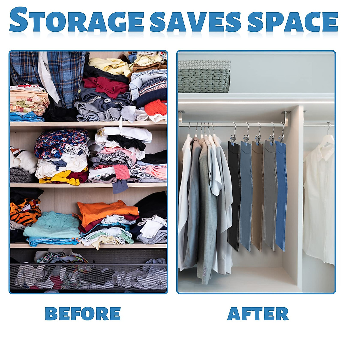 40 Pack Legging Organizer for Closet, Pants Hangers Space Saving, 360°Rotating Hangers for Yoga T-Shirts, Tights Gym Clothes, Portable Stainless Steel Single Clips with Rubber Coated for Travel