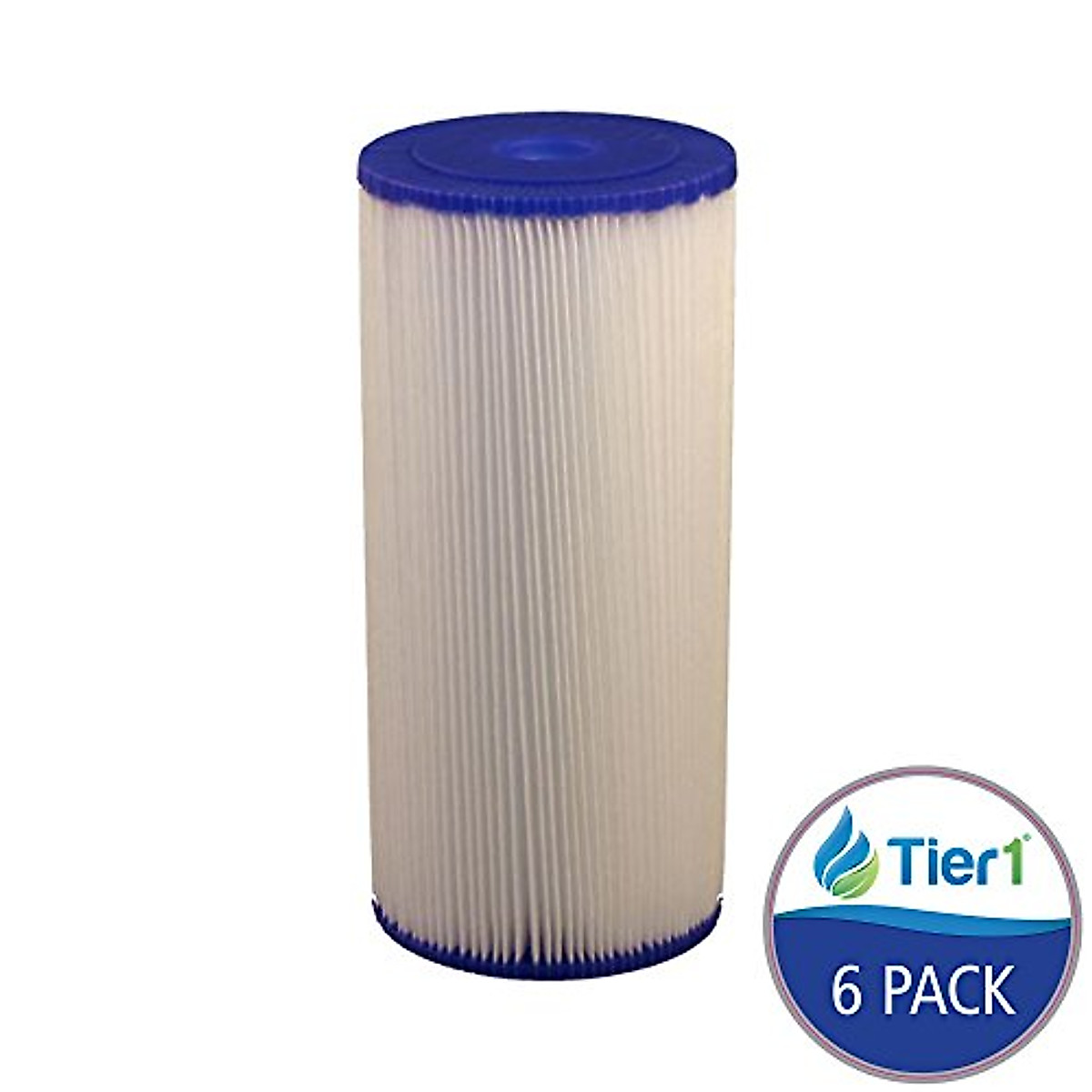 Tier1 20 Micron 10 Inch x 4.5 Inch | 6-Pack Pleated Whole House Sediment Water Filter Replacement Cartridge | Compatible with Pentek ECP20-BB, Hydronix SPC-45-1020, 255491-43, Home Water Filter