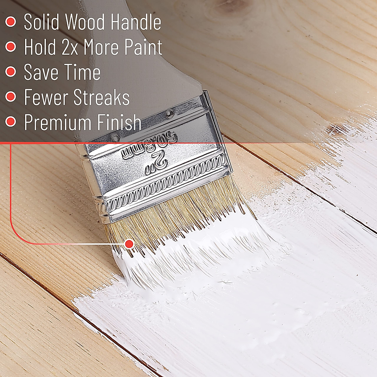 Bates- Chip Paint Brushes, 2 Inch, 9 Pack, Chip Brush, Brushes for Painting, Paint Brushes, 2 Inch Paint Brush, Stain Brushes for Wood, Natural Bristle Paint Brush, Chip Paint Brushes for Paint