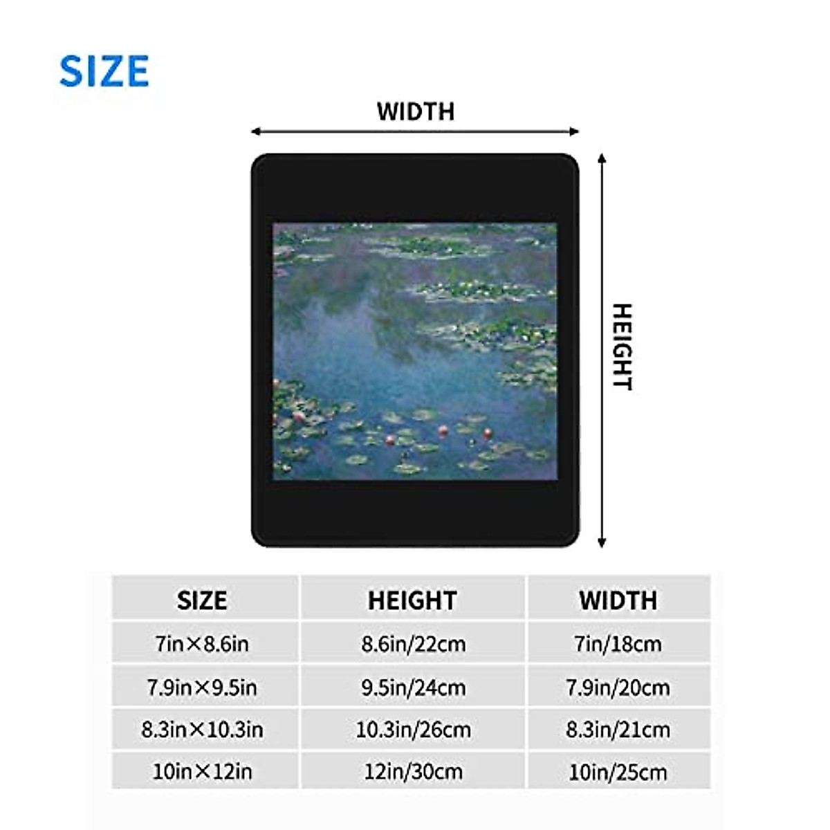 Lilies Claude Monet Water Game Office Overlock Rubber Non-Slip Mouse Pad